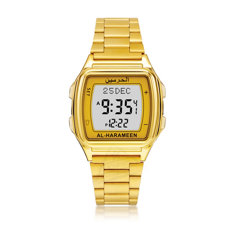 Luxury Square Azan Watch with Qibla Prayer Alarm and Hijri Calendar Is ...